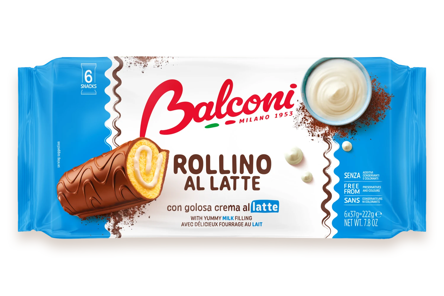 Mini Rulade Balconi Rollino Latte 222gr - Sia Italia