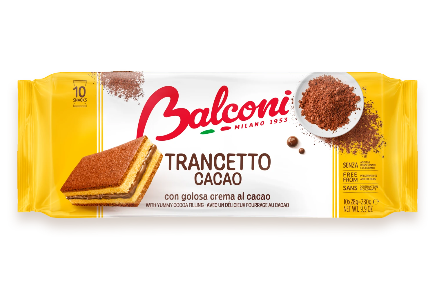 Prajiturele Balconi Trancetto Cacao 280g - Sia Italia