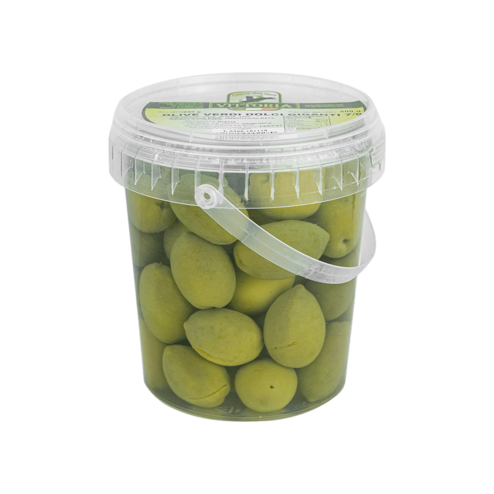 Masline Verzi Dulci Gigante Vittoria 500 gr - Sia Italia